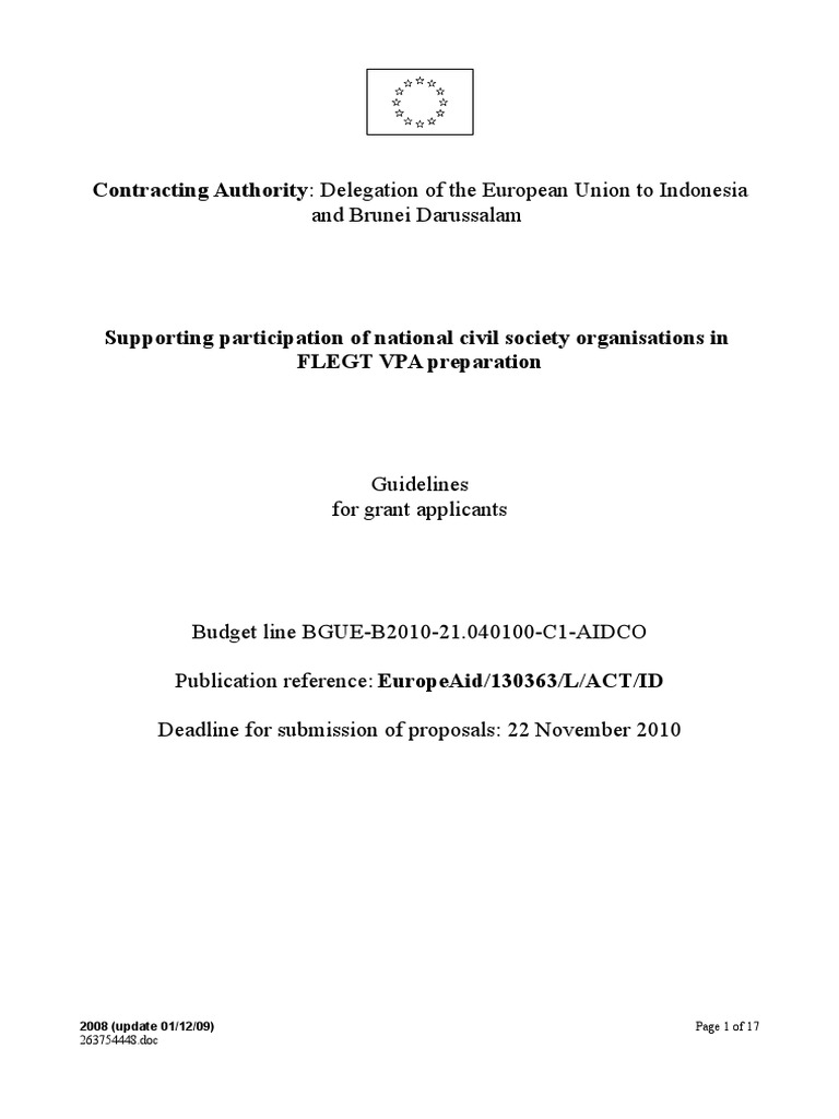 Guidelines For Applicants of EuropeAid Grant | PDF | Evaluation | European Union