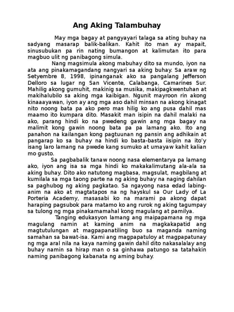 Ang Aking Talambuhay | PDF