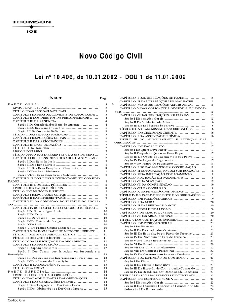 Novo Codigo Civil | PDF