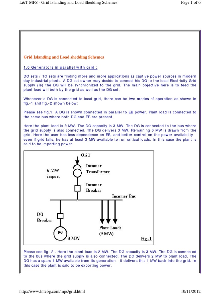 Grid Islanding & Load Sheding | PDF | Electrical Grid | Relay