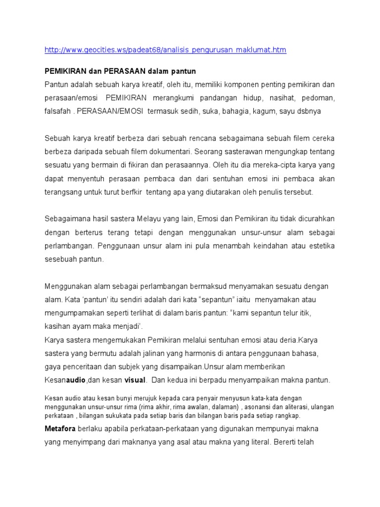 Nota Pantun | PDF | Puisi