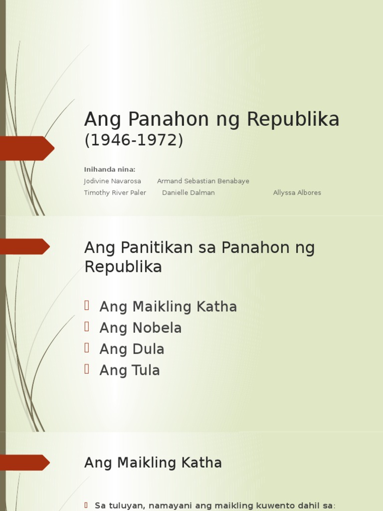 Panahon NG Republika | PDF