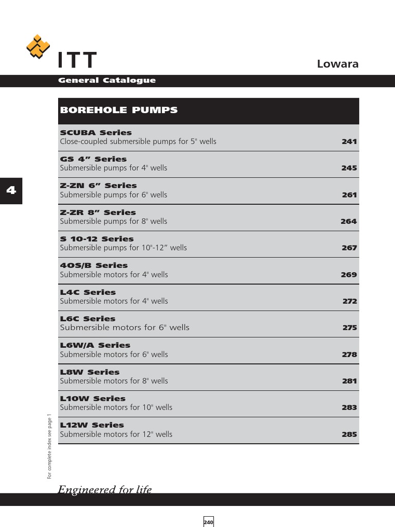Catalog Lowara PDF | PDF | Bearing (Mechanical) | Valve