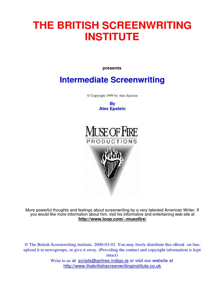 Intermediate Screenwriting - Alex Epstein | PDF | Thriller (Genre) | Screenplay