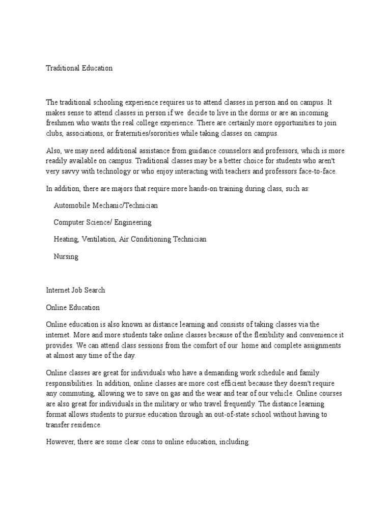 Traditional Education and e Education | Download Free PDF | Educational Technology | Distance ...