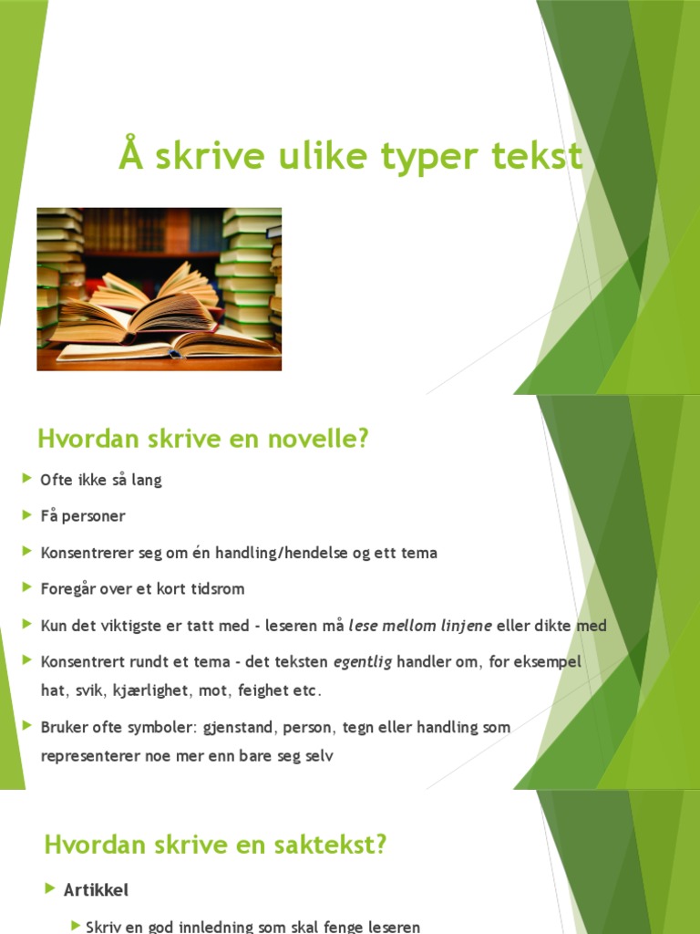 Å Skrive Ulike Typer Tekst | PDF