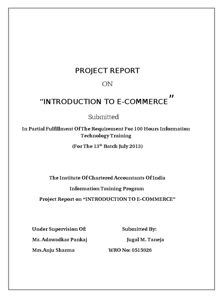 Project Report Front Page | PDF | Business