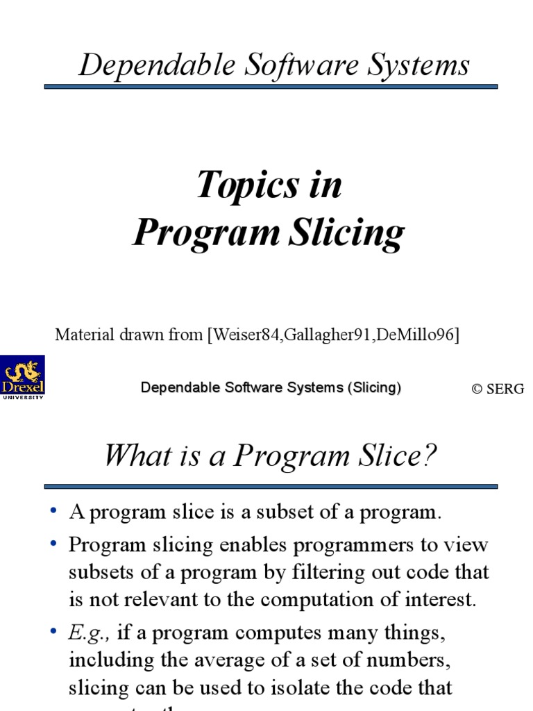 Dependable Software Systems: Topics in Program Slicing | PDF | Software | Computer Programming
