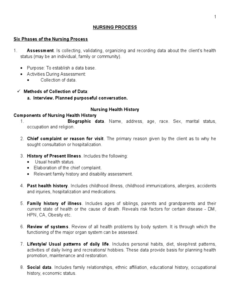 Nursing Health History | PDF | Nursing | Health Care