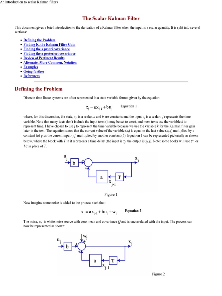 An Introduction To Scalar Kalman Filters PDF | PDF | Kalman Filter ...