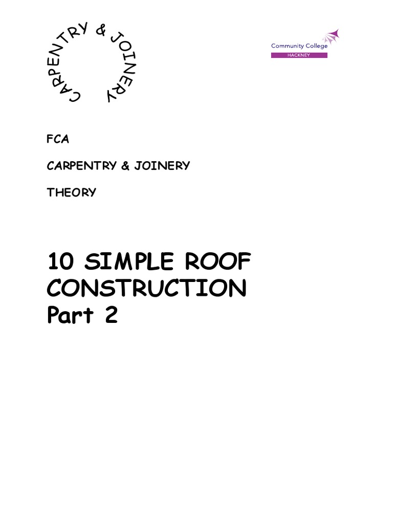 Carpentry & Joinery Theory | PDF | Truss | Roof