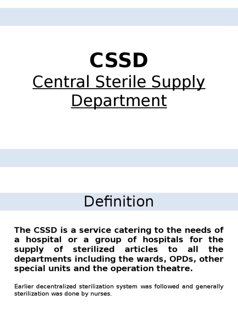 CSSD | PDF | Sterilization (Microbiology) | Washing Machine