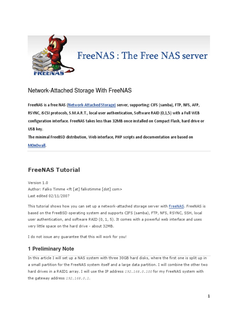 FreeNAS Installation and Configuration Guide | PDF | File Transfer Protocol | Computer Data