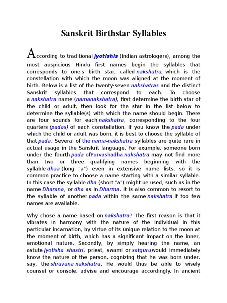 Nakshatras and Sounds | PDF | Indian Religions | Hindu Astrology
