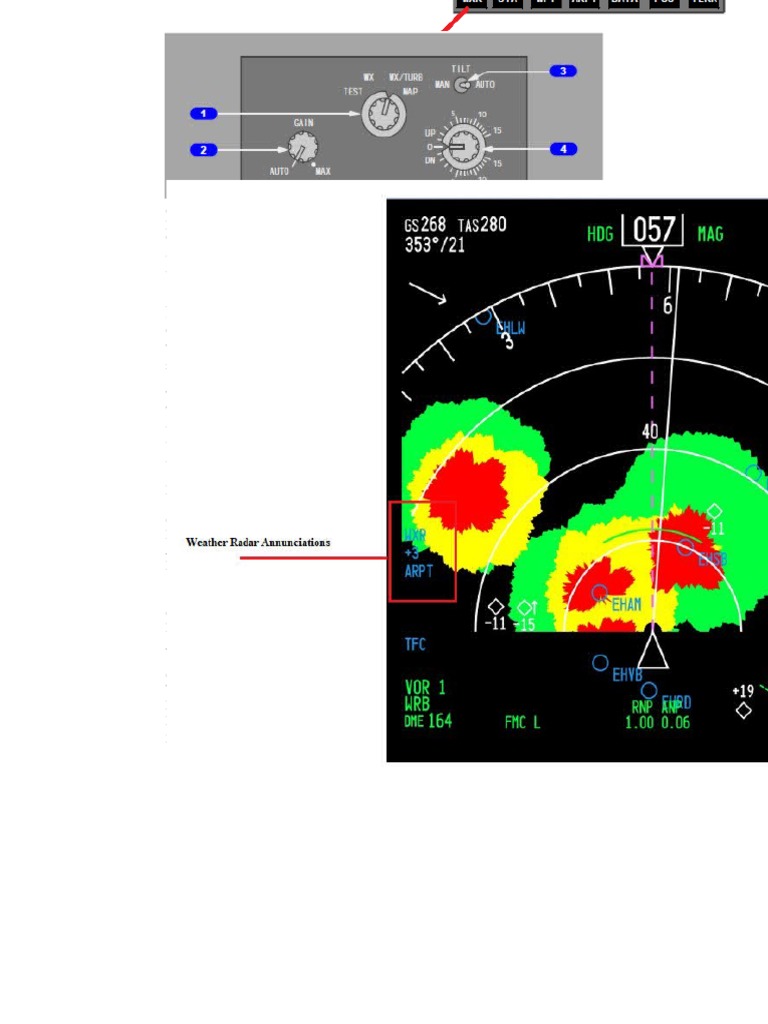 How To Use WXR (Weather Radar) : (1) Mode Selector Switch | PDF