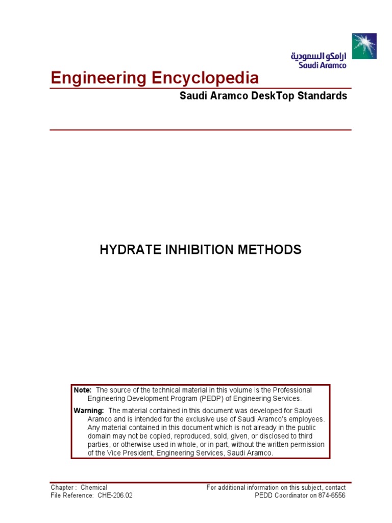 Hydrate Inhibition Methods | PDF | Hvac | Methanol