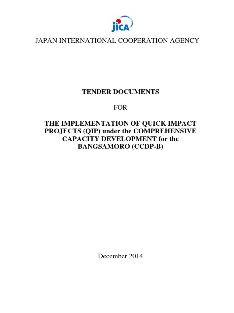 Quick Impact Projects Tender | PDF | Business