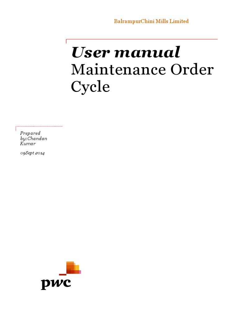 User Manual PM02 - Maintenance OrderCycle | PDF | Computing And Information Technology | Business