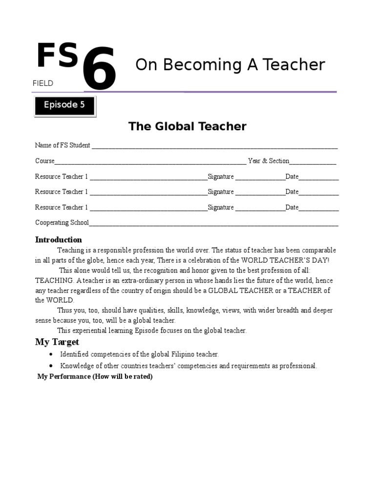 FS 6 Episode 5 and 6 | PDF | Competence (Human Resources) | Learning