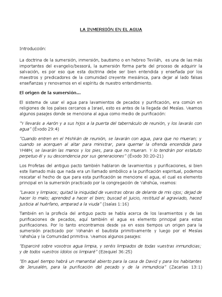 Conceptos Mesiánicos Sobre La Tevilah | PDF | Bautismo | Evangelios