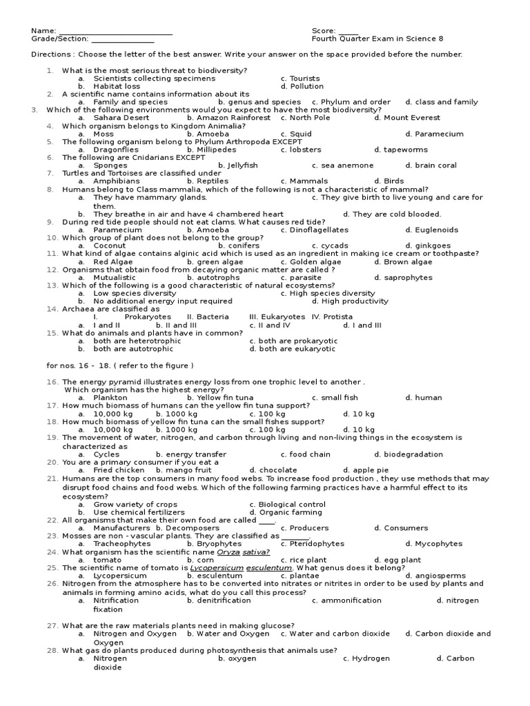 4th PT Science | PDF | Food Web | Mitosis