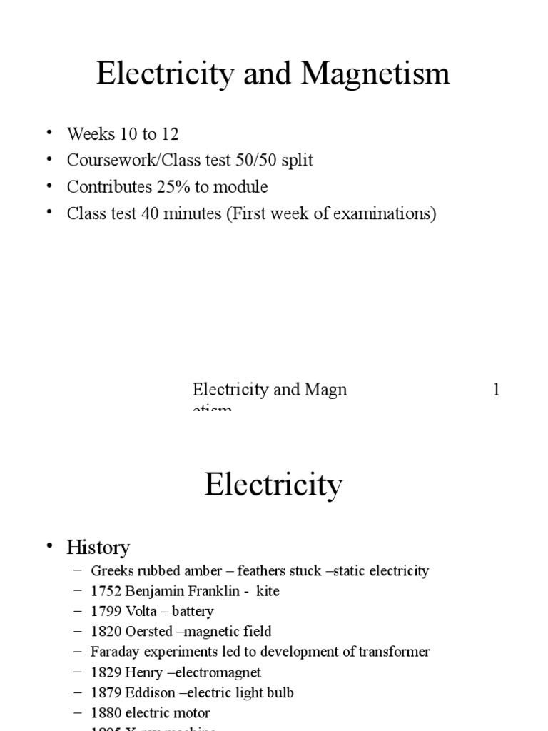 Electricity and Magnetism Part1 | PDF | Electric Charge | Series And ...