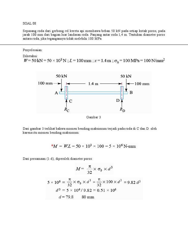 Contoh Soal Elemen Mesin Bab Poros | PDF