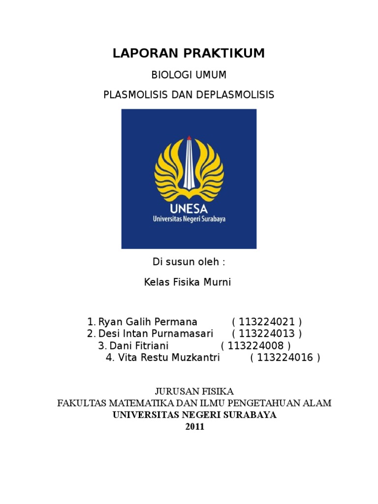Praktikum Bio (Plasmolisis) | PDF