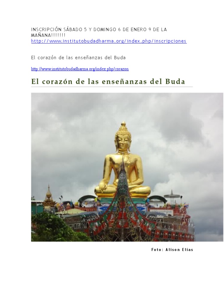 El Corazón de Las Enseñanzas Del Buda. Las Bases | PDF | Religiones ...