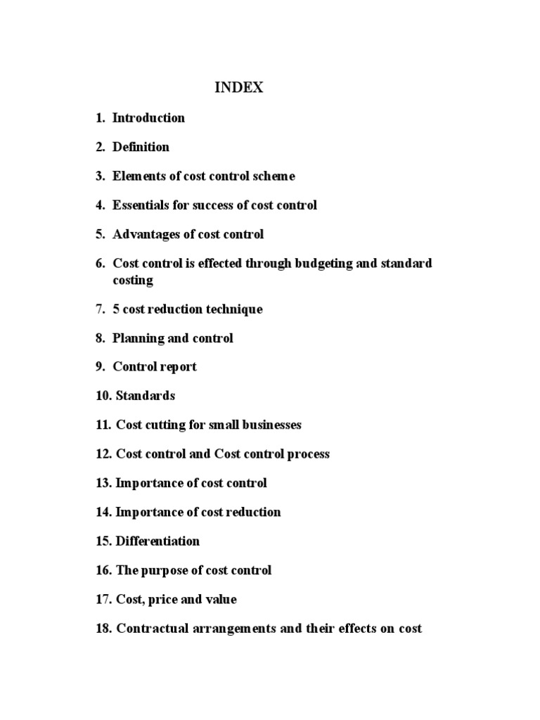 Cost Control & Reduction Guide | PDF | Cost Accounting | Strategic ...