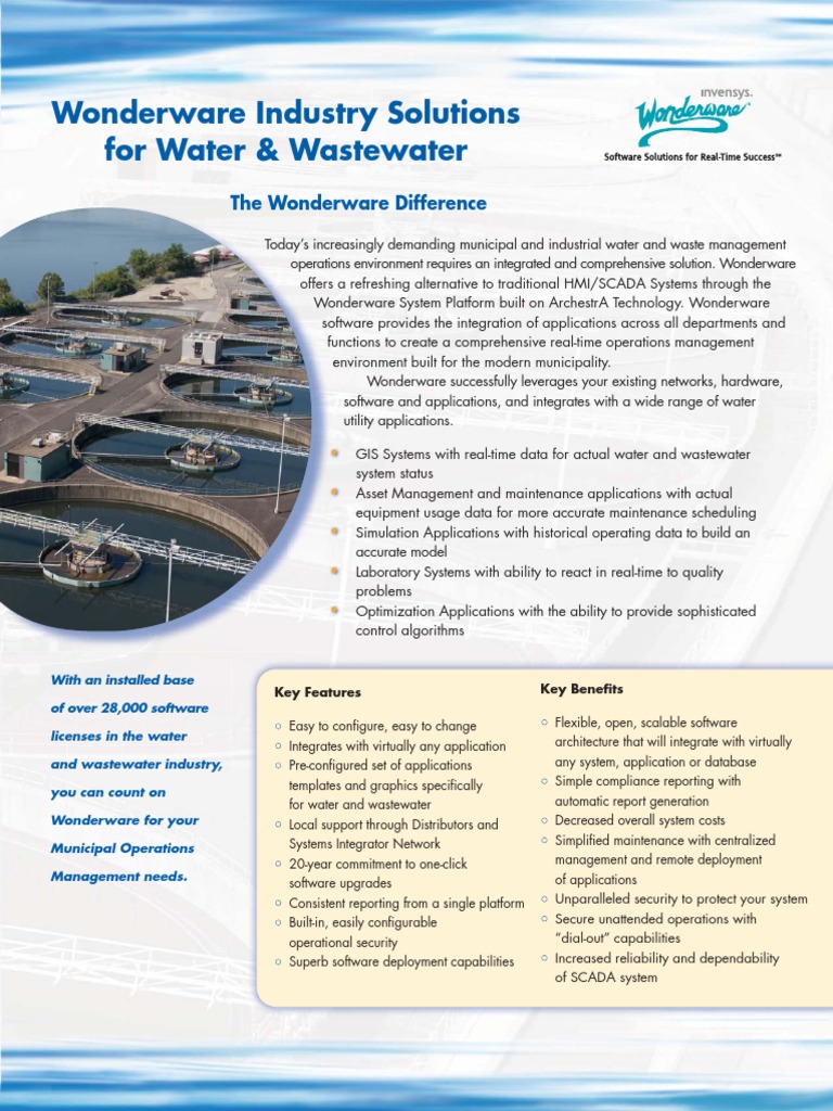Wonderware Industry Solutions For Water & Wastewater | PDF | Scada ...