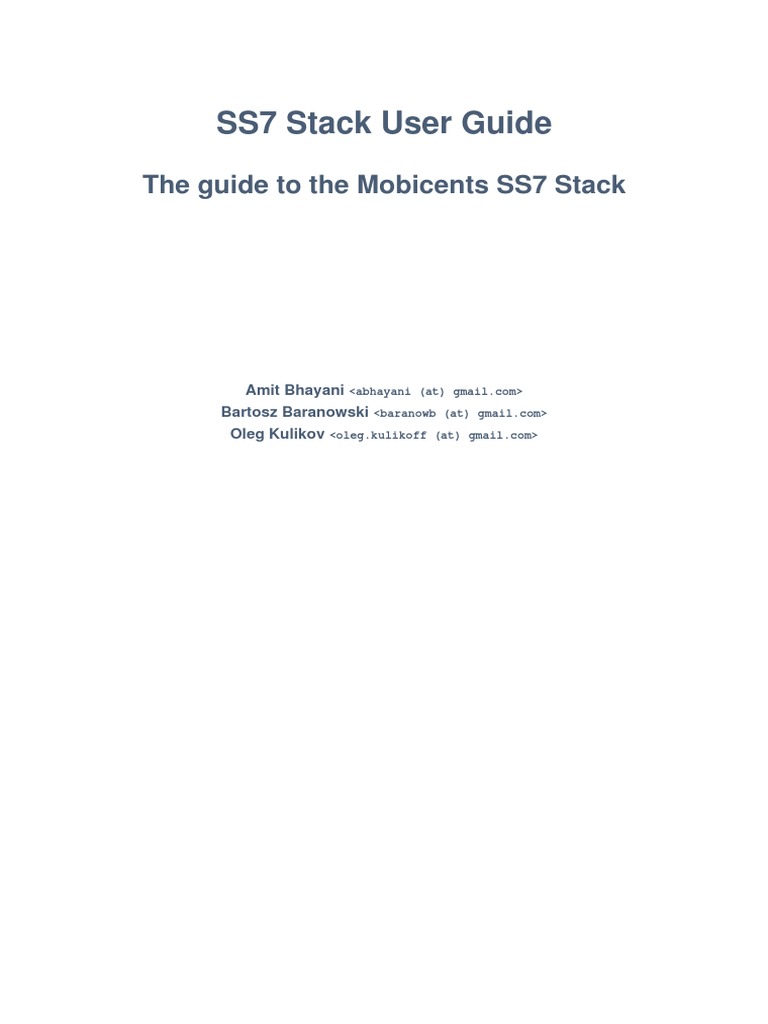 Mobicents SS7Stack User Guide | PDF | Multiplexing | Communication