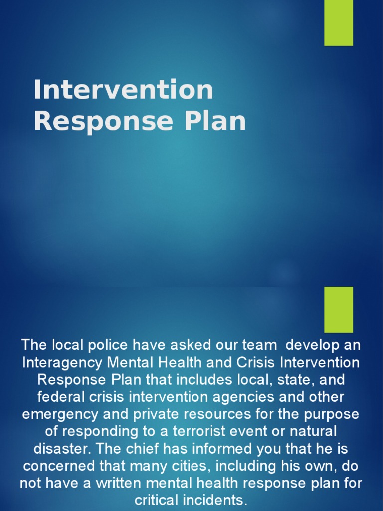CJHS/410 Week Five Intervention Response Plan | PDF | Emergency ...
