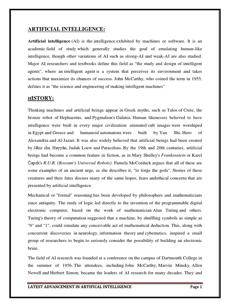 Artificial Intelligence | PDF | Artificial Intelligence | Intelligence ...