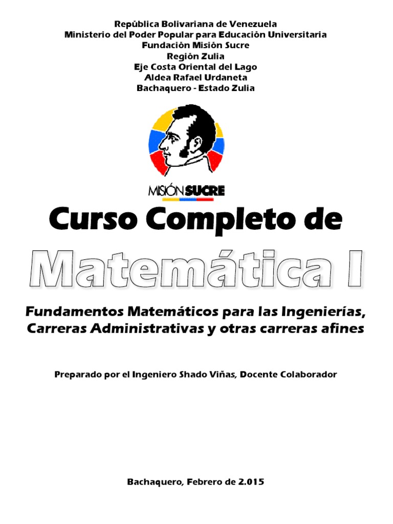 Matematica 1 Curso Completo | PDF | Raíz cuadrada | Exponenciación