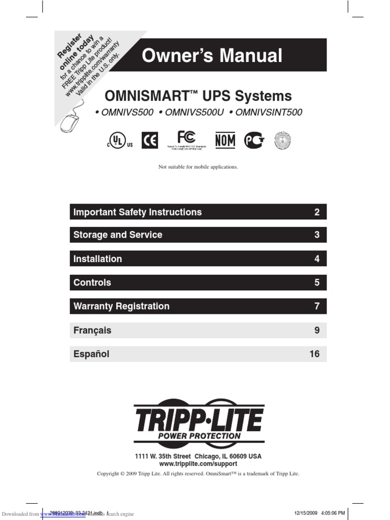 Manual UPS Omnivs500 | PDF | Federal Communications Commission ...