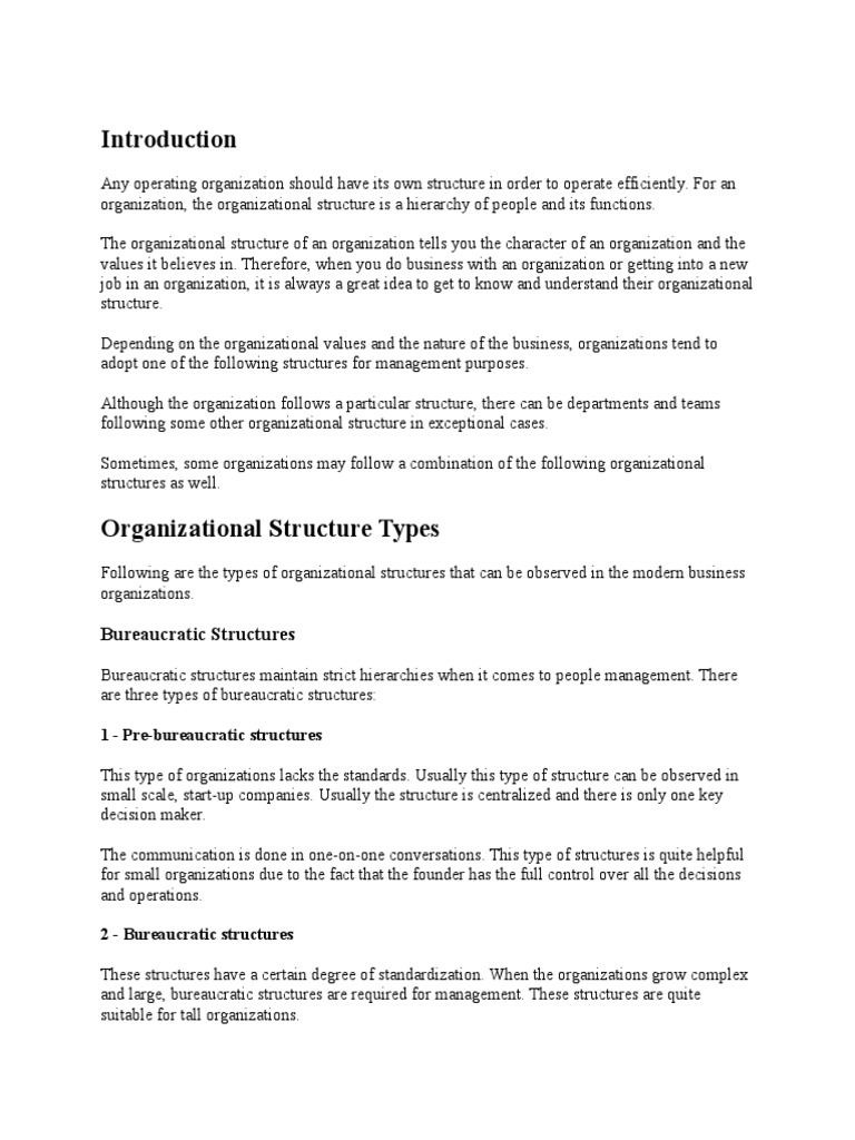 Understanding Organizational Structures | PDF | Organizational ...