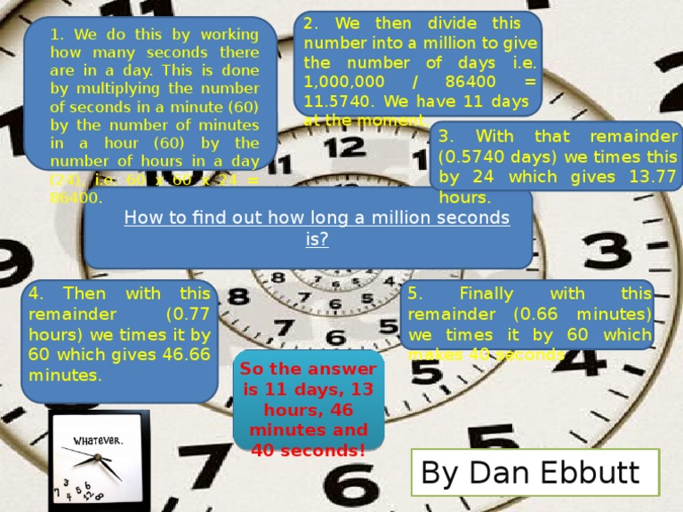 How To Find Out How Long A Million Seconds Is | PDF | Teaching Methods ...