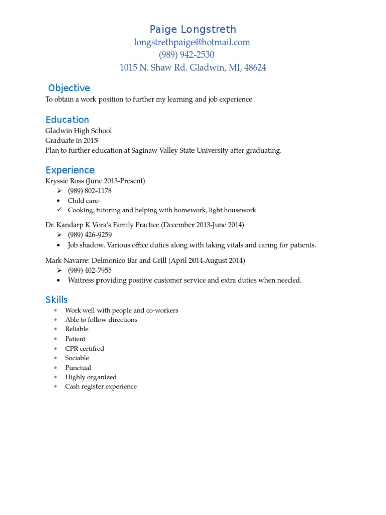 Paige Longstreth: Objective | PDF | Career & Growth | Business