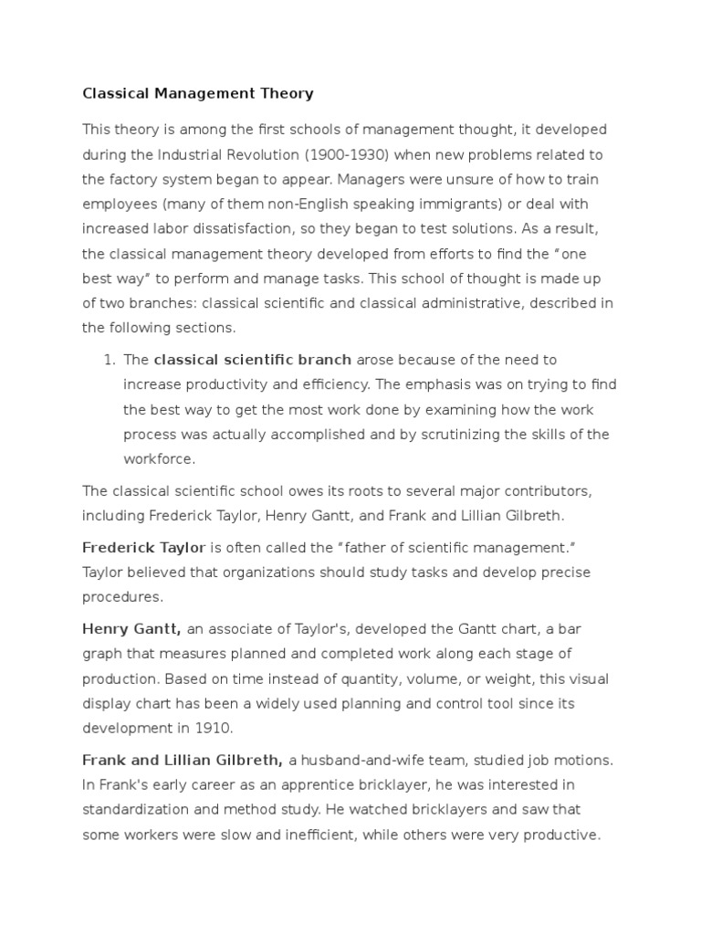 Classical Management Theory | PDF | System | Systems Thinking