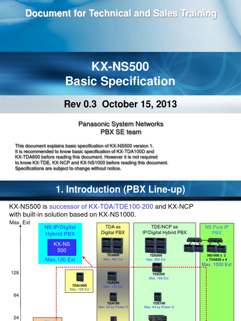 KX-NS500 PBX Basic Specifications Guide | PDF | Local Area Network ...