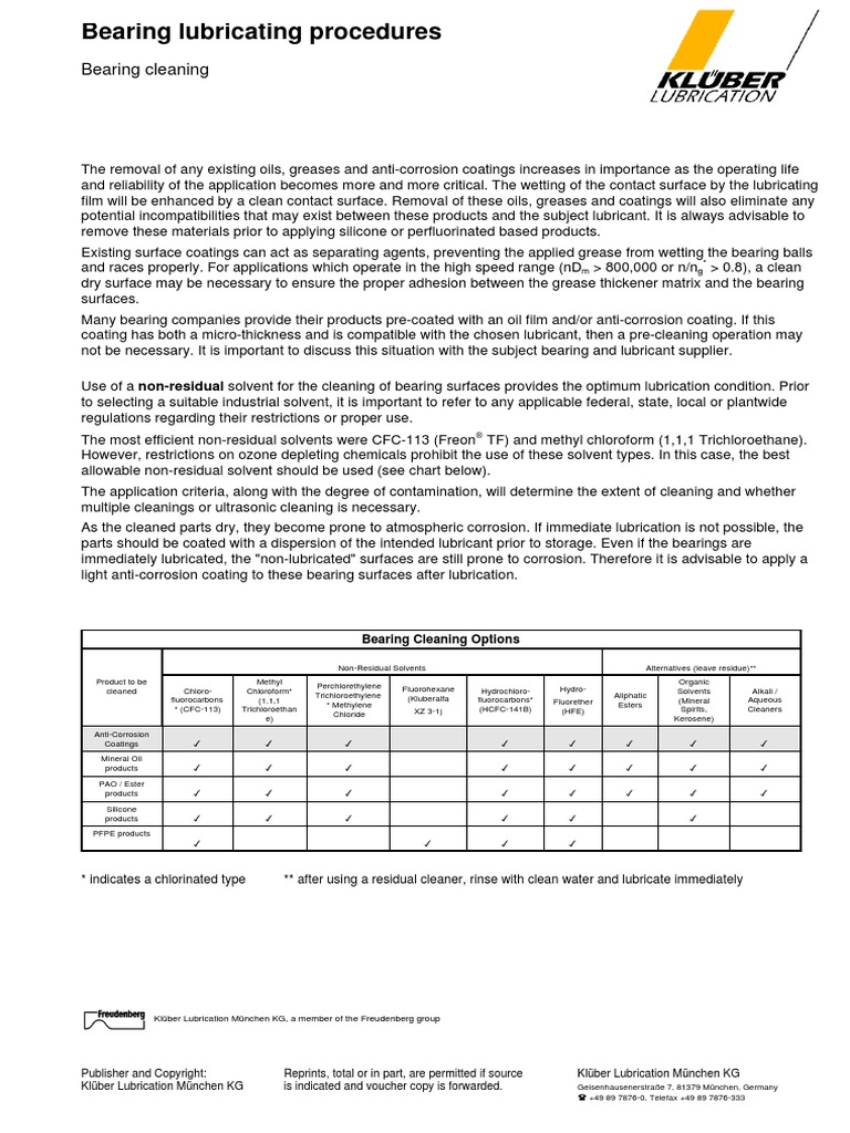 Bearing Cleaning Eng PDF | PDF | Lubricant | Bearing (Mechanical)