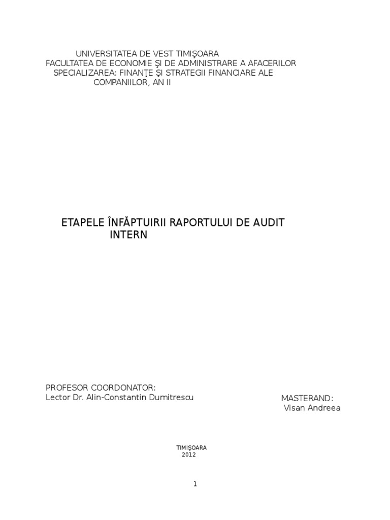 Audit Intern | PDF