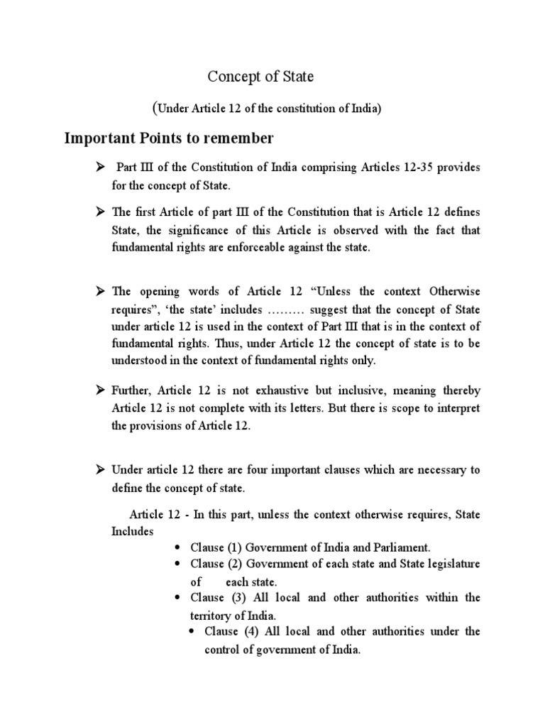 Concept of State under Article 12 | PDF | Fundamental Rights | Judiciaries