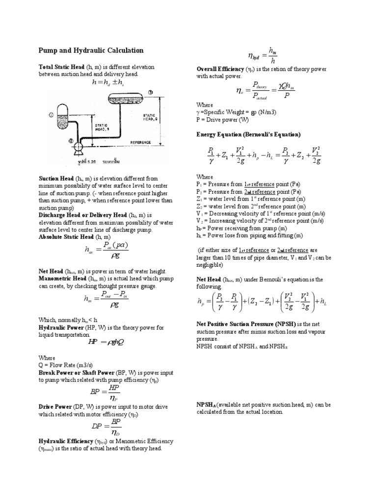 Pump and Hydraulic Calculation | PDF | Pump | Viscosity