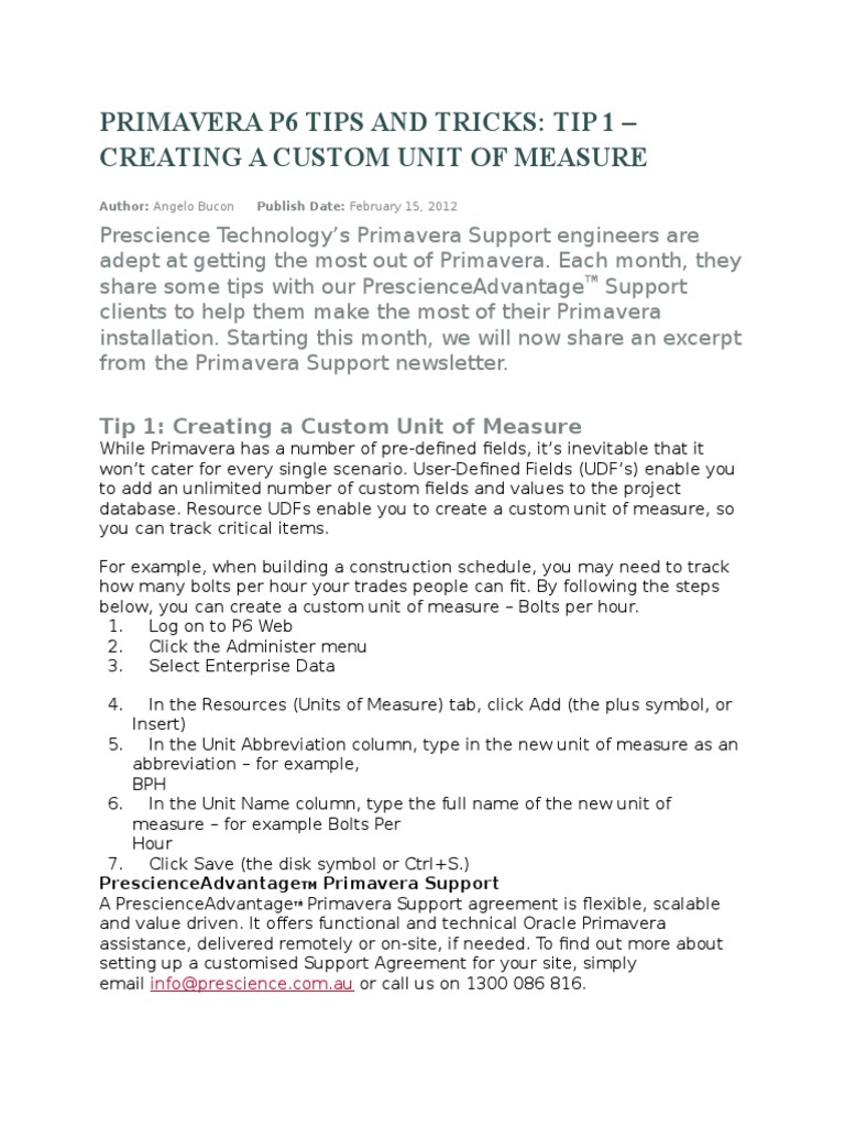 Primavera p6 Tips and Tricks | Download Free PDF | Keyboard Shortcut ...