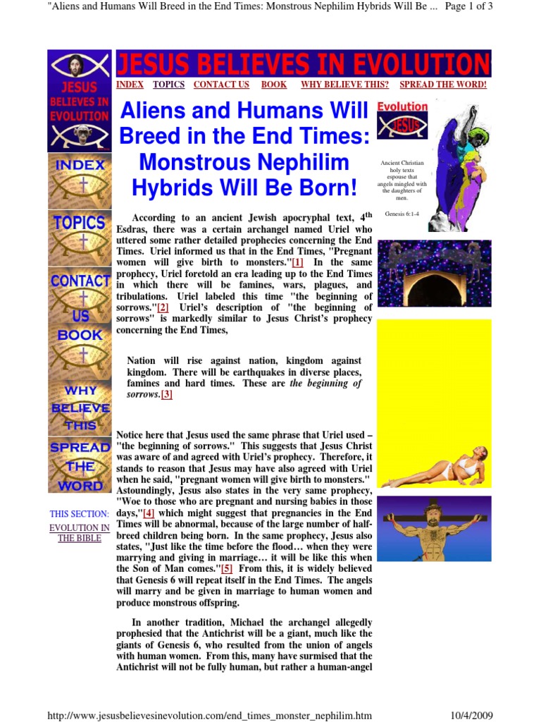 Aliens and Humans Will Breed in the End Times = Monstrous Nephilim ...