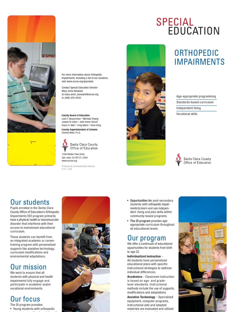 Orthopedic Impairments Education Program | PDF | Special Education ...