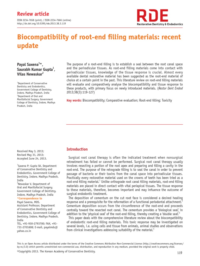Root End Filling | PDF | Chemical Substances | Materials