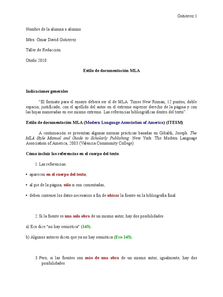 MLA Formato | Comillas | Bibliografía